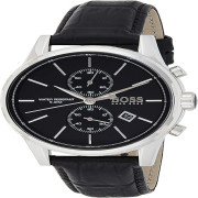ساعة رسمية هوجو بوس للرجال انالوج وسوار جلد - 1513279، بمينا أسود ...